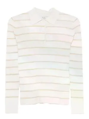 Max Mara Striped Polo Shirt - Neutrals