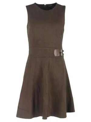 Ralph Lauren Herringbone Buckle-trimmed Mini Dress - Brown