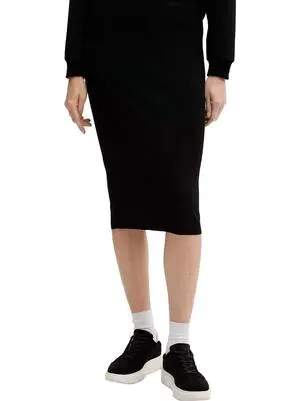 Armani Exchange Rib Knit Midi Skirt - Black