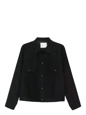 Sacai Pinstripe Front-pocket Shirt Jacket - Black