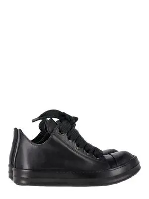 Rick Owens Jumbo-laced Low-top Sneakers - Black