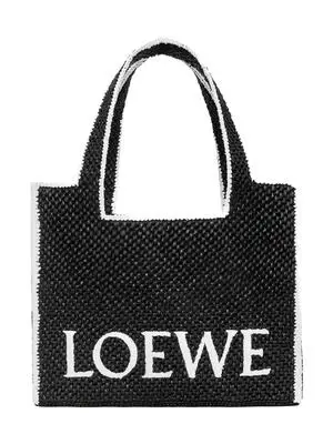 Loewe Large Raffia Tote Bag - Black