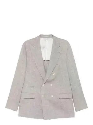 Brunello Cucinelli Double-breasted Blazer - Grey