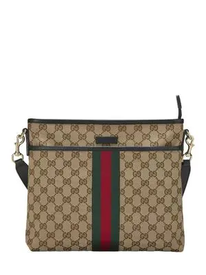 Gucci Original Gg Canvas Web Pocket Messenger - Black