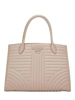 Prada Calfskin Diagramme Convertible Tote - Pink