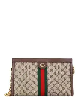 Gucci Ophidia Chain Gg Coated Canvas Medium Shoulder Bag - Brown