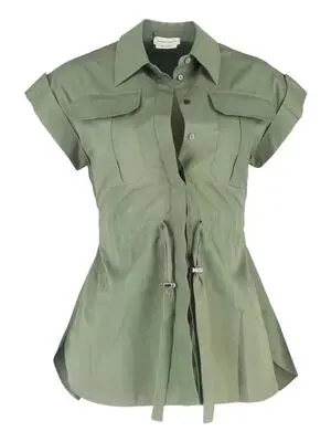 Alexander McQueen Belted Short-sleeve Shirt - Green