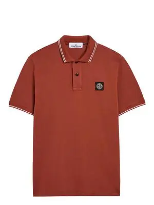 Stone Island Piqué Cotton Polo Shirt - Red
