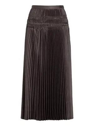 JOSEPH Hayes Plissé Satin Midi Skirt