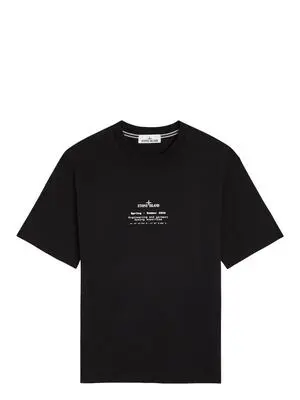 Stone Island Logo-print Cotton T-shirt - Black