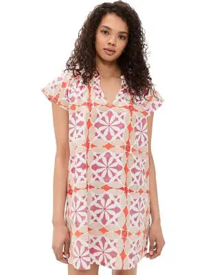 MAREA Cecelia Shortie Mini Dress - Pink Cafe Tile