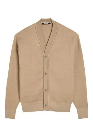 Jacquemus Le Cardigan Doppio Merino Wool-blend Cardigan - Beige