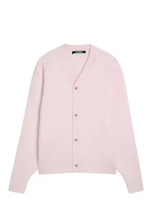 Jacquemus Le Cardigan Doppio Merino Wool-blend Cardigan - Light Pink