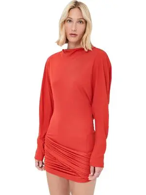 Christopher Esber Luna Draped Jersey Mini Dress - Tangerine