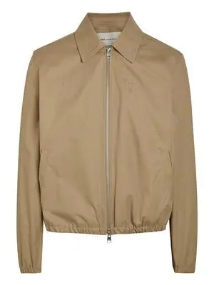 Ami Embossed-logo Cotton Jacket - Taupe