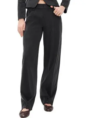 PEACHY DEN Bardot Tailored Pleat Trousers - Onyx