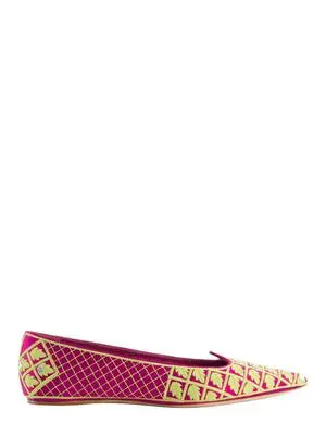 Giambattista Valli Embroidered Ballet Flats - Pink