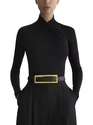 MUGLER Draped Top - Black