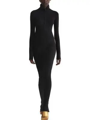 MUGLER High-neck Zip Dress - Black