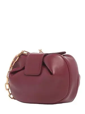 Gabriela Hearst Soft Demi Clutch With Chain - Bordeaux/fucshia