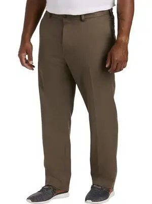B+T ESSENTIALS Big & Tall Microfiber Dress Pants - Dark Khaki
