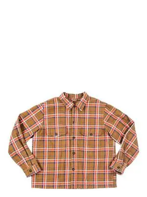 ARIKO Bucky Flannel Over Shirt - Brown/orange