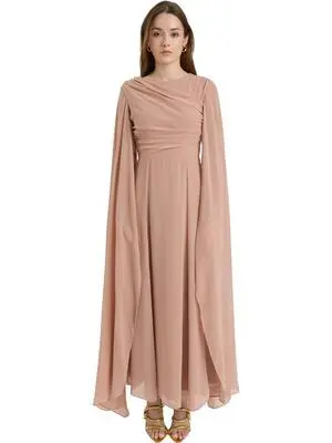 MARYISA Modest Chiffon Maxi Dress - Taupe Blush