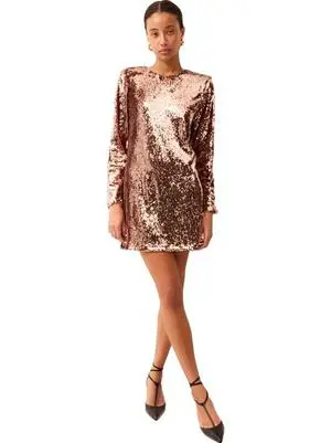 MARIE OLIVER Scarlett Sequin Mini Dress - Rose Gold