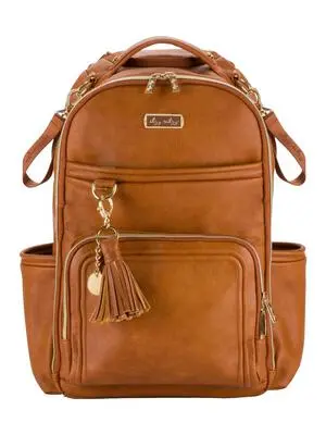 ITZY RITZY Large Diaper Bag Backpack - Cognac