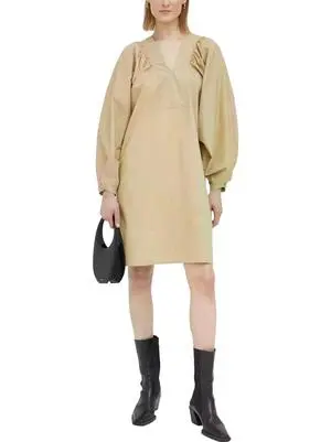 BY MALENE BIRGER Balloon-sleeve Mini Dress - Neutrals