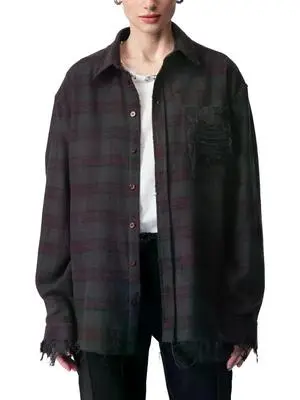 ARTICLE TEN Plaid Cotton Shirt - Grey