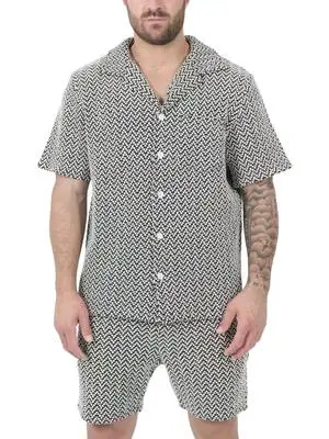 NIKBEN Patterned Short-sleeve Shirt - Black