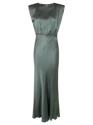 SEMICOUTURE Casilda Draped Maxi Dress - Green