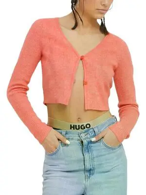 Hugo Button-up Cardigan - Orange