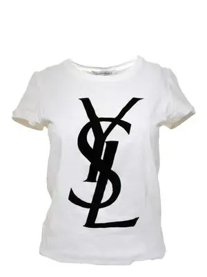 Saint Laurent Logo-detail T-shirt - White