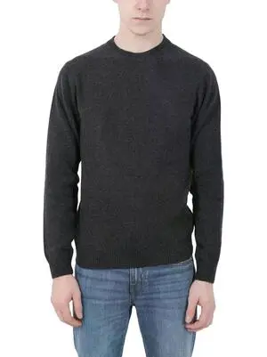 RE_BRANDED Round Neck Fine Knit Sweater - Grey