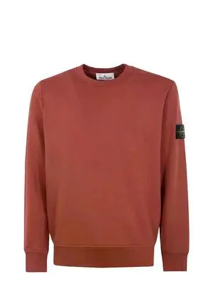 Stone Island Long-sleeve Logo-patch Sweatshirt - Red