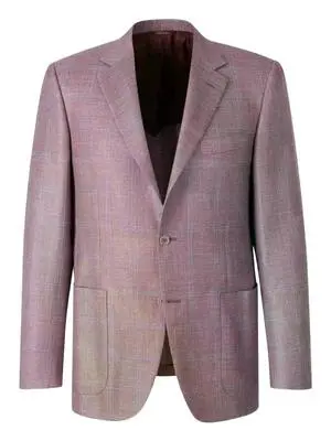 Canali Check-pattern Blazer - Purple