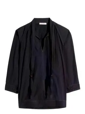 LEMAIRE Scarf Cotton Blouse - Black