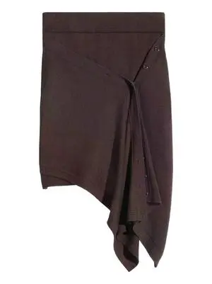 LEMAIRE Buttoned Asymmetric Skirt - Brown