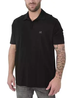 C.P. COMPANY Logo Polo Shirt - Black