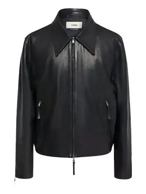 O.FILES Leather Jacket - Black