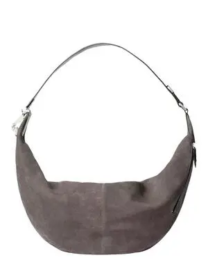 LEMAIRE Large Suede Shoulder Bag - Grey