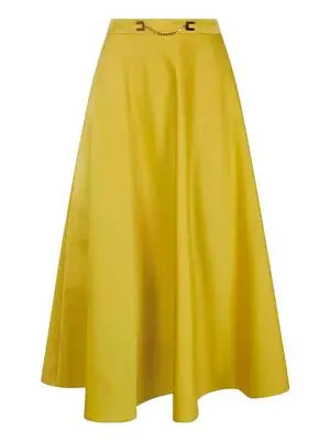 Elisabetta Franchi Chain-detail Midi Skirt - Yellow