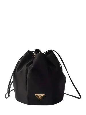 Prada Mini Satin Bucket Bag - Black