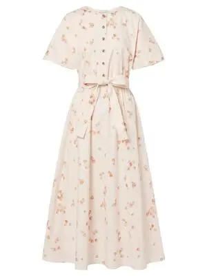 Altuzarra Paulinia Floral Cotton-blend Midi Dress - Pink