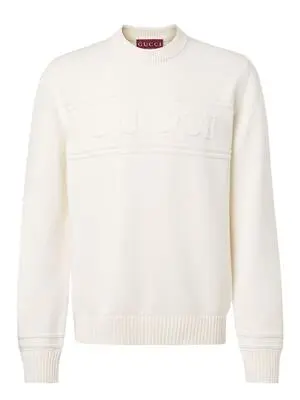 Gucci Logo Cotton And Wool Sweater - White