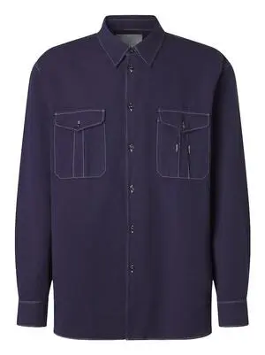 Studio Nicholson Louro Cotton And Linen Shirt - Blue