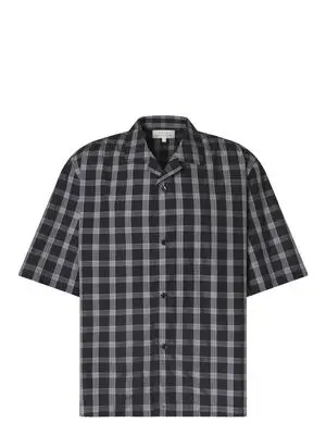 Studio Nicholson Kline Checked Cotton Bowling Shirt - Black