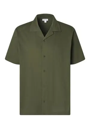 Sunspel Riviera Cotton Mesh Polo Shirt - Green